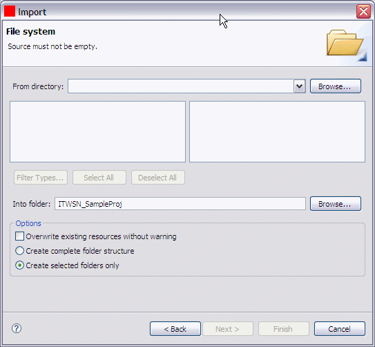 Importing the sample log file