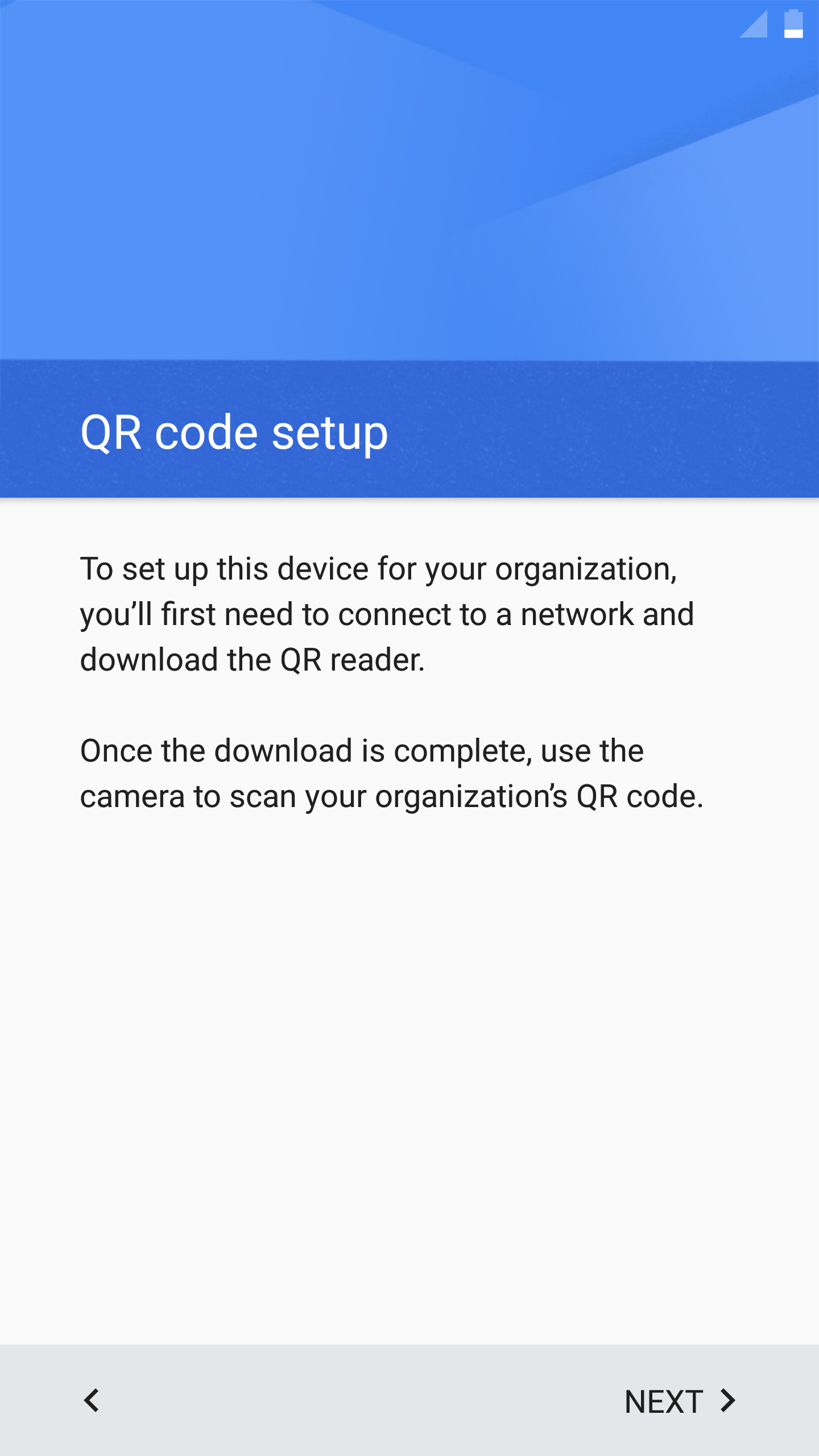 QR code activation for Android Enterprise Device Owner (DO) mode