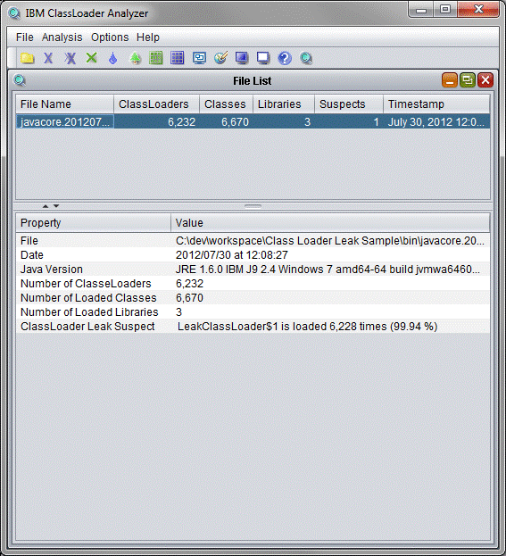 IBM ClassLoader Analyzer
