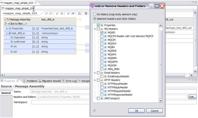 Mapping transport headers