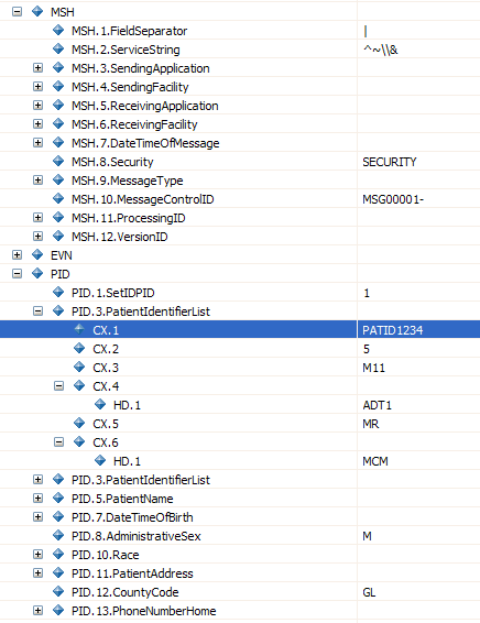 Customizing a Healthcare: HL7 to reports pattern instance