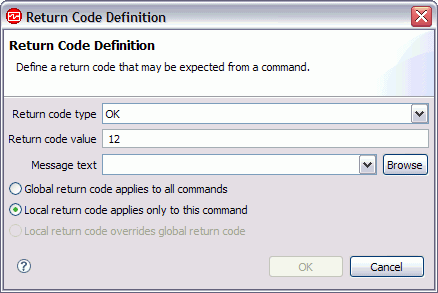 Monitoring a command return code