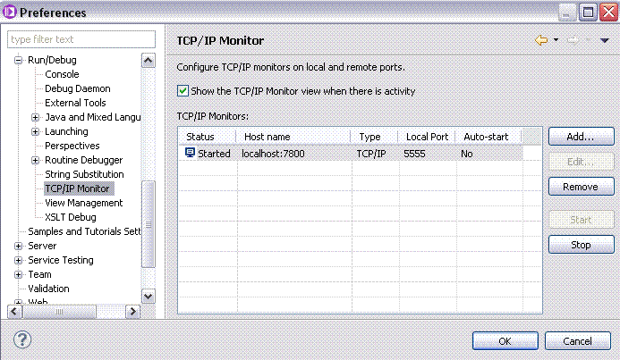 TCP/IP Monitor konfigurieren