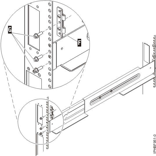 Installing the expandable rails and extension bracket into the rack