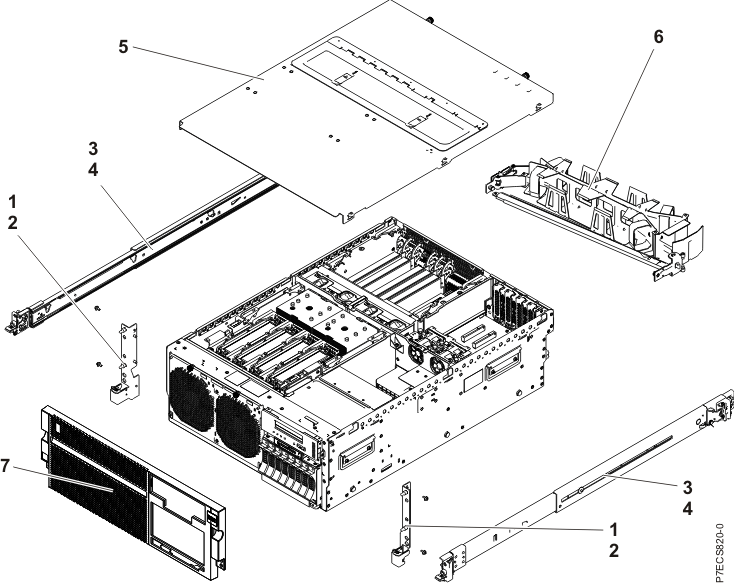 8202-E4C, 8202-E4D, 8205-E6C, or 8205-E6D system parts