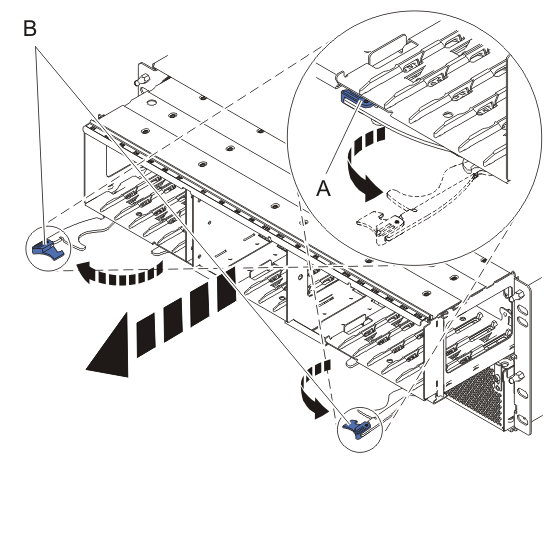Removing a SAS conduit card from a 5802 expansion unit with power off
