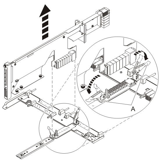 Removing a SAS conduit card from a 5802 expansion unit with power off