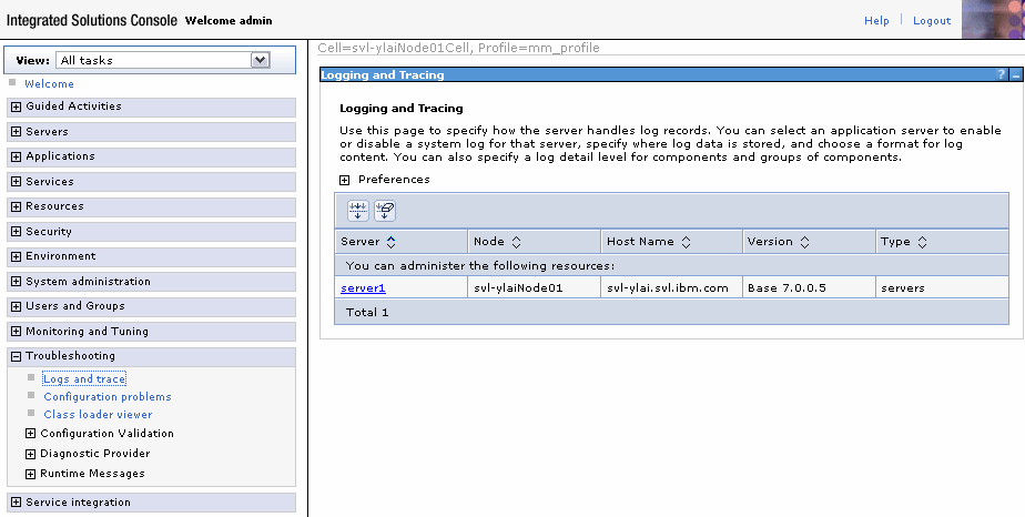 MFS SOA support - Configuring, Logging, and tracing on the server