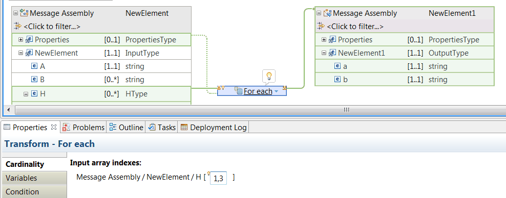 Splitting an input message into multiple output messages