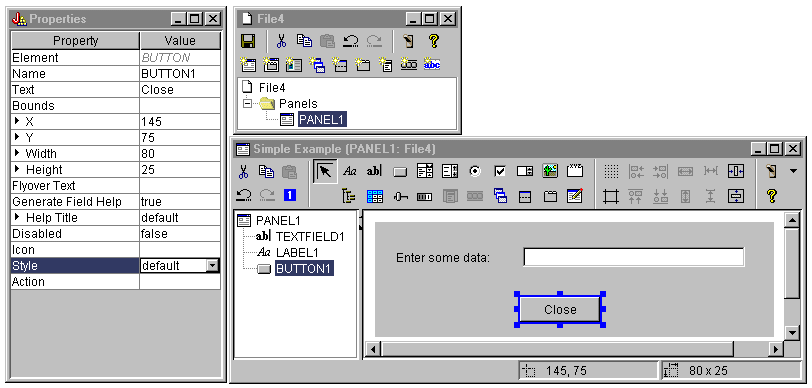 Example: Constructing a panel with the GUI Builder