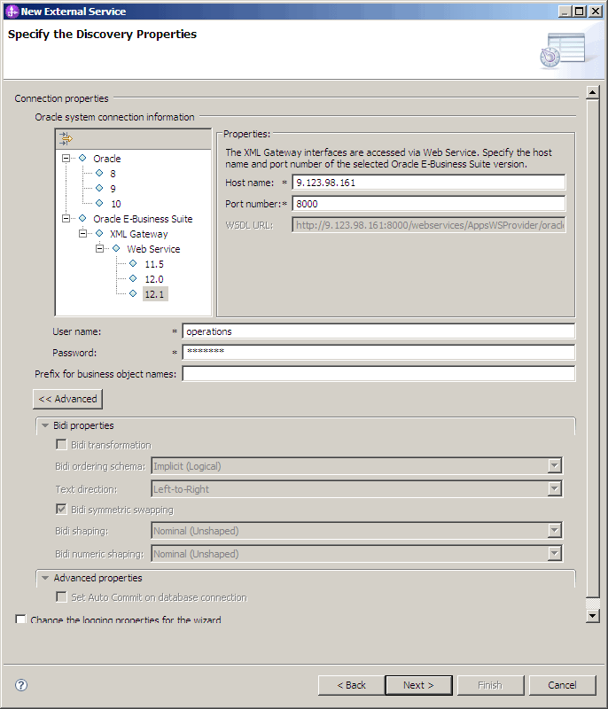 Configuring the module for XML Gateway interface for web service ...
