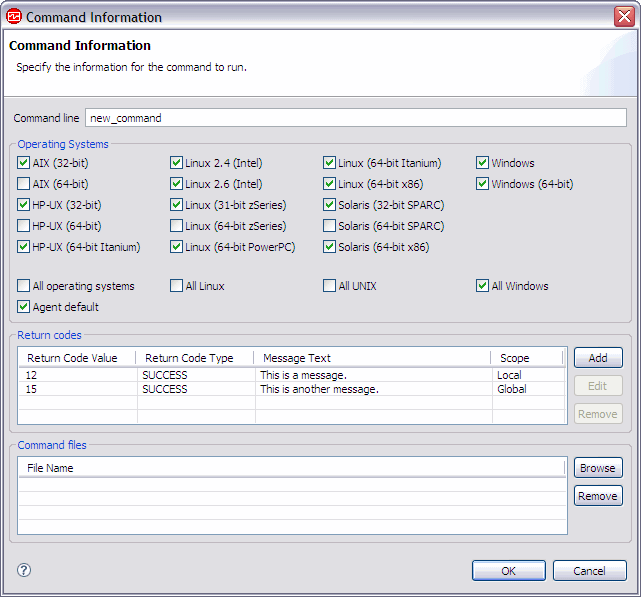 Monitoring a command return code