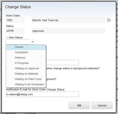 From the Maximo Support Desk - Allowable Status Changes for Work Orders