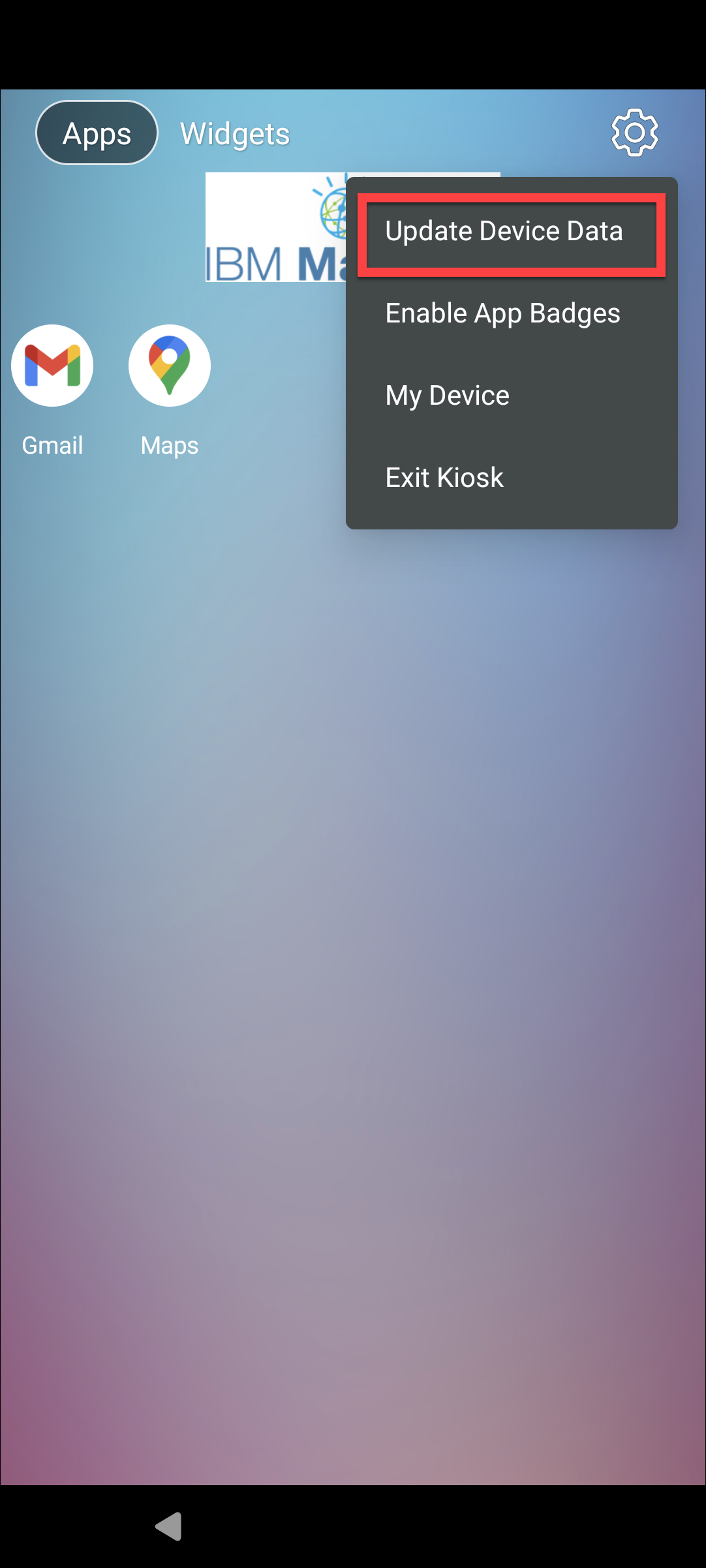 Support to update device data from Kiosk Launcher settings