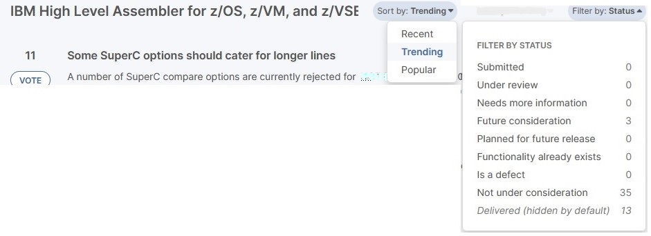 New IBM wide system for HLASM customer requirements replaces the ...