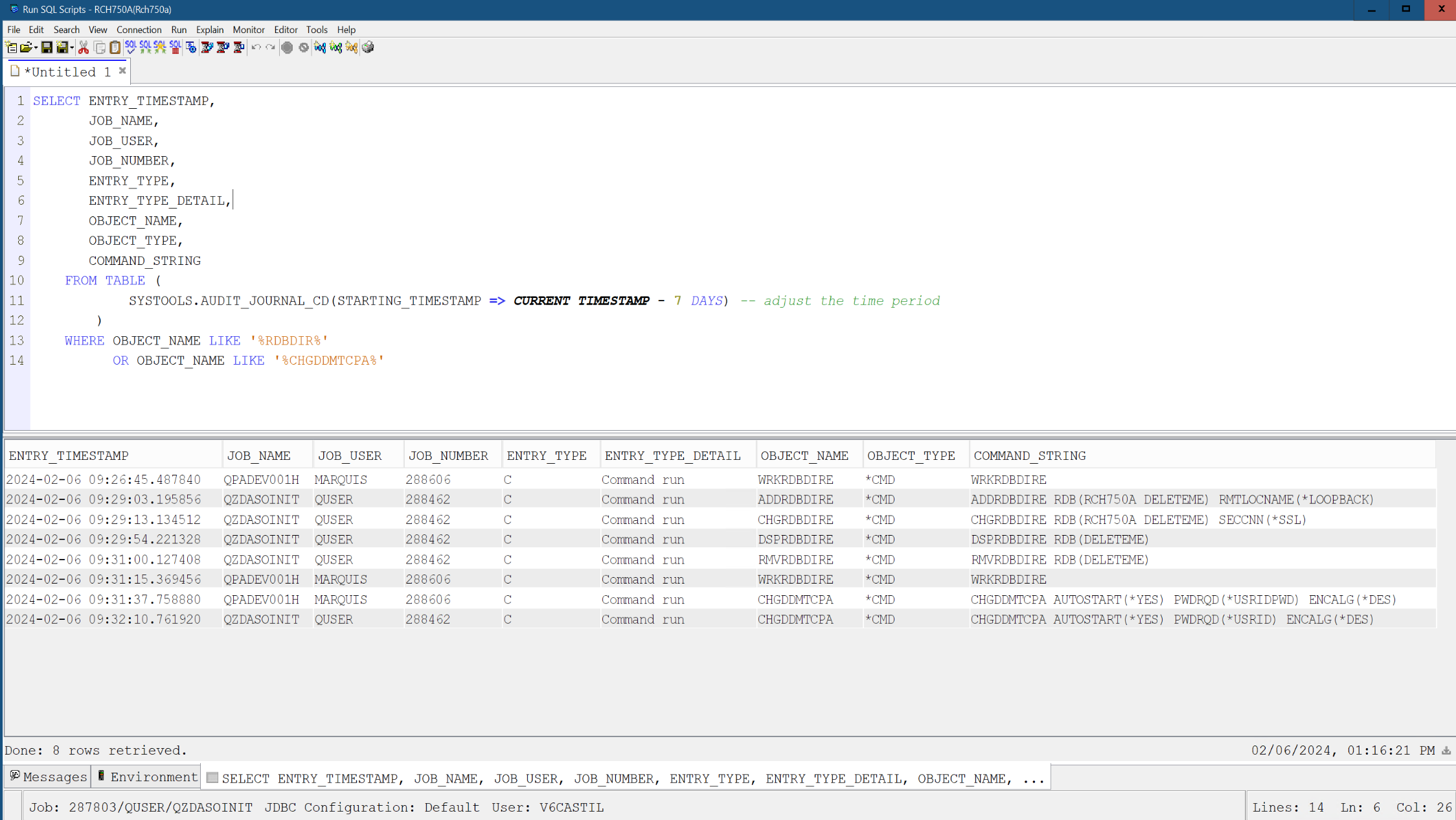 Auditing the Relational Database Directory
