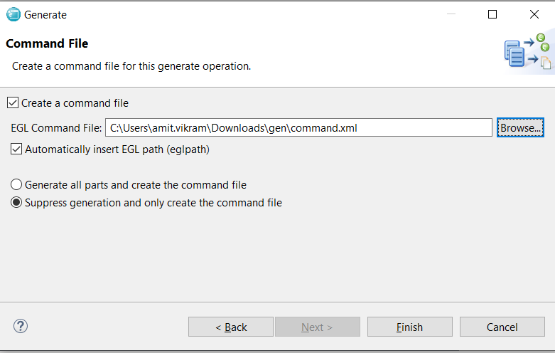 Generation of EGL Project in Headless using EGLSDK