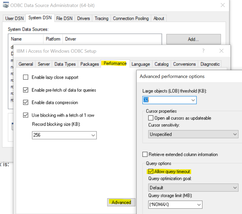 ODBC Query Timeout Property: SQL0666 Estimated Query Processing Time ... ODBC Query Timeout Property: SQL0666 Estimated Query Processing Time ...
