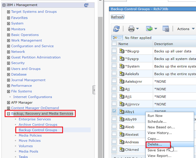 How to Copy or Delete control group with GUI OMIT