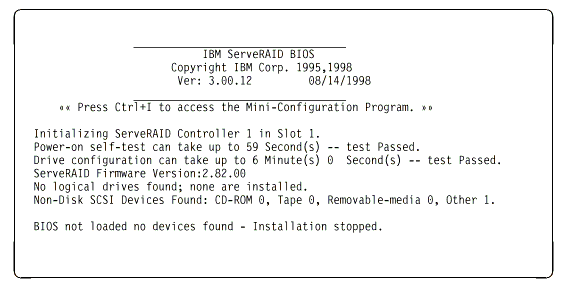 ServeRAID controller error codes/messages, ServeRAID POST error codes ...