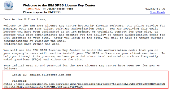 Problems accessing your IBM SPSS License Key Center account Problems accessing your IBM SPSS License Key Center account