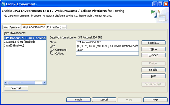 Enabling all installed Java environments in Rational Functional Tester Enabling all installed Java environments in Rational Functional Tester