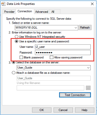Altering i2 iBase import specification OLE-DB Data Source results in ...
